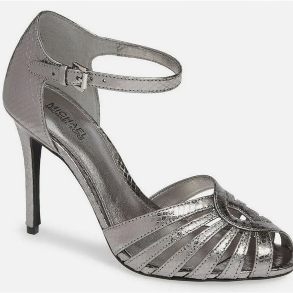 MICHAEL Michael Kors | Shoes | Michael Kors Peep Toe Classic Silver ...